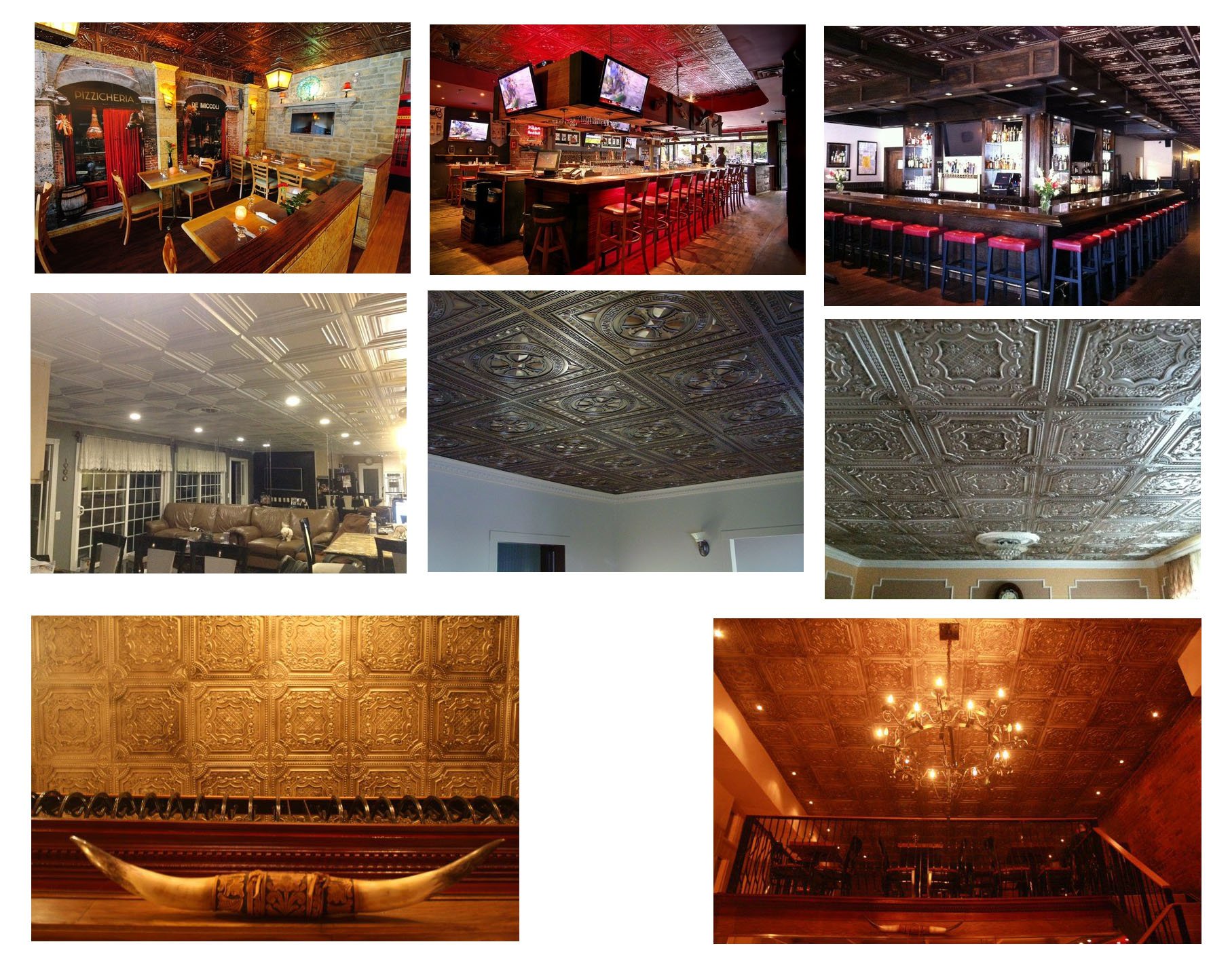 PAINTSDECOR Faux Plastic Ceiling Tiles Peel and Stick Tin Ceiling Tiles Distressed for Cafe Club Salon Hotel Store Bar 2'x2' PL80 Archaic Copper 10pcs