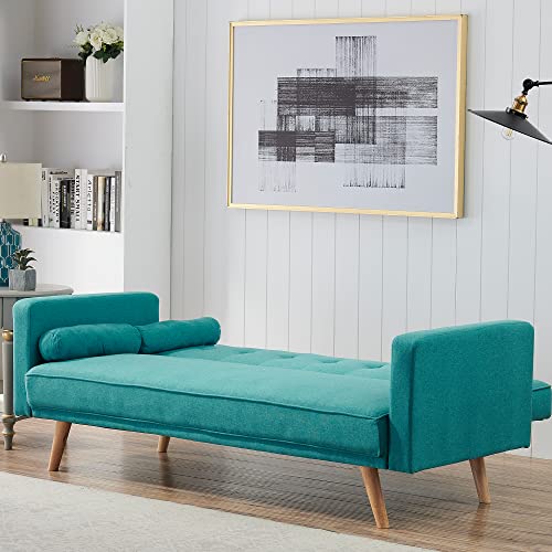 FANYE Blue Linen w/2 Pillows, 71.6"