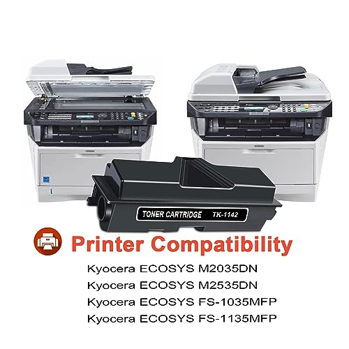 Shribbery TK-1142 TK1142 Black Toner Cartridge, 1T02ML0US0 High Capacity Toner Cartridge,Compatible Replacement for M2035DN M2535DN FS-1035MFP FS-1135MFP Printer.(1 Pack/Black)