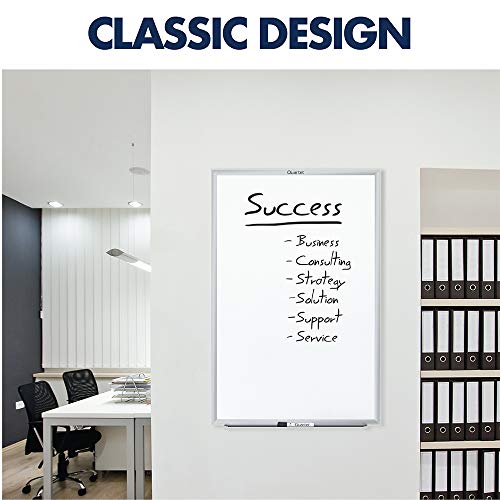 Quartet Magnetic Whiteboard, 6' x 4' White Board, Nano-Clean, Silver Aluminum Frame (SM537)