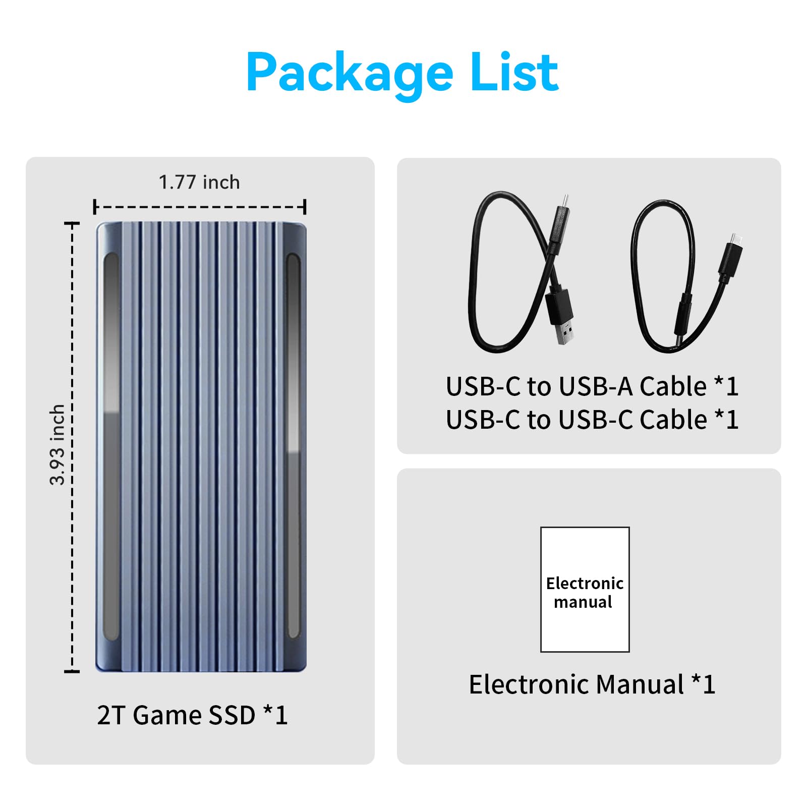 Emulator Console 2T Game SSD, Retro Game Console Built-in 38633 Video Games, Dual Game System, 80+ Emulators & 82 AAA PC Games Plug and Play for PC/Handheld with Win 8.1/10/11, USB A/C Cable, 10Gb/s