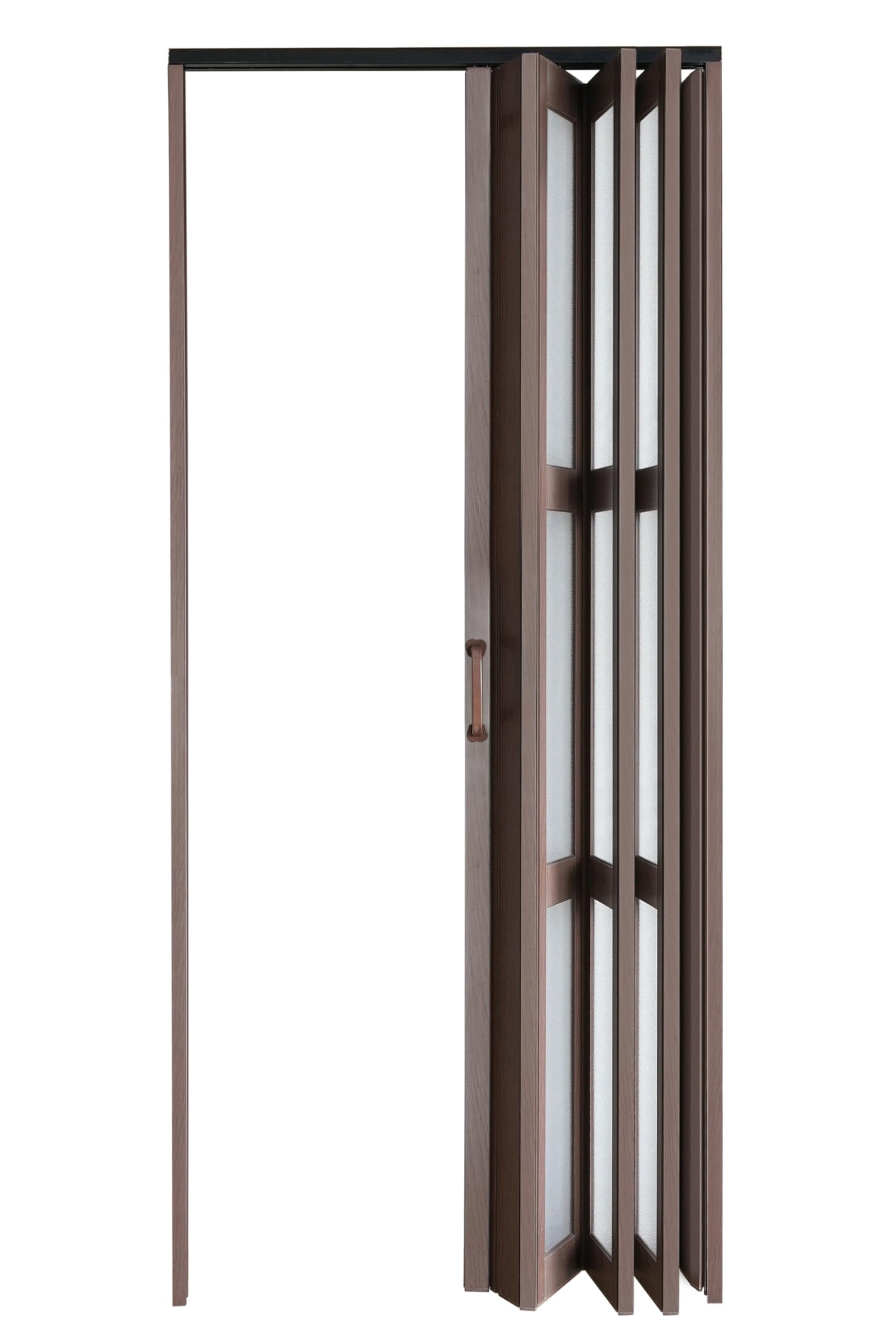 CCBOYSHARDWARE 36X96in Accordion Door,Interior Folding Doors for Closet Includes Hardware and Lock,Brown