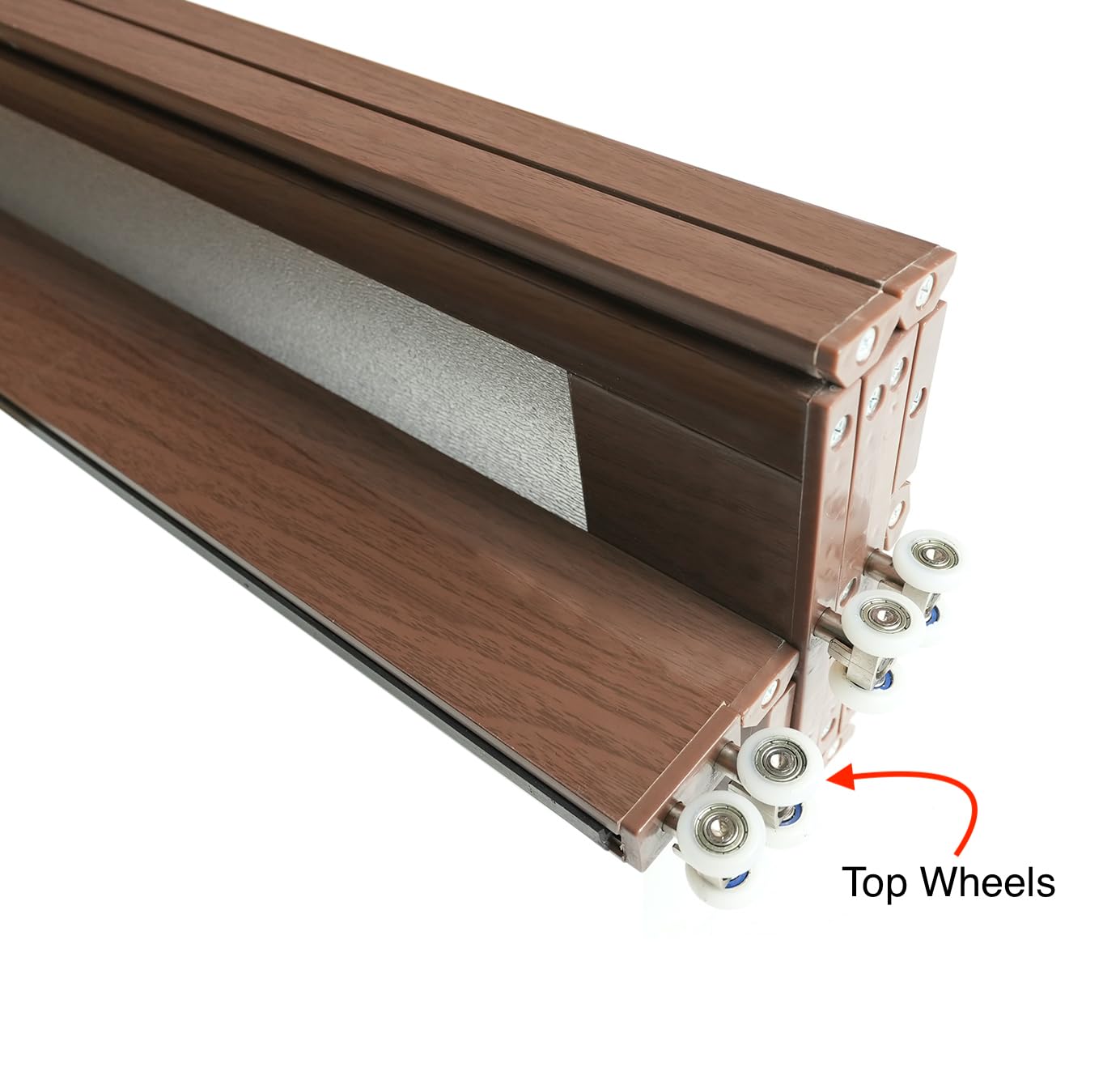 CCBOYSHARDWARE 36X96in Accordion Door,Interior Folding Doors for Closet Includes Hardware and Lock,Brown