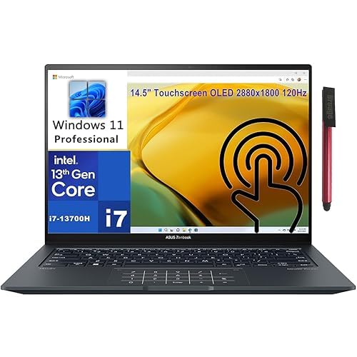 ASUS Zenbook 14X 14.5 Touchscreen 2.8K 120Hz OLED Laptop Computer, 13th Gen Intel 14-Core i7-13700H, 16GB LPDDR5 RAM, 512GB PCIe SSD, WiFi 6E, Bluetooth 5.3, Backlit Keyboard, Windows 11 Pro