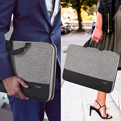 Ytonet Laptop Case, 15.6 inch TSA Laptop Sleeve Water Resistant Durable Computer Carrying Case Compatible for HP, Dell, Lenovo, Asus Notebook, Gifts for Men Women, Grey