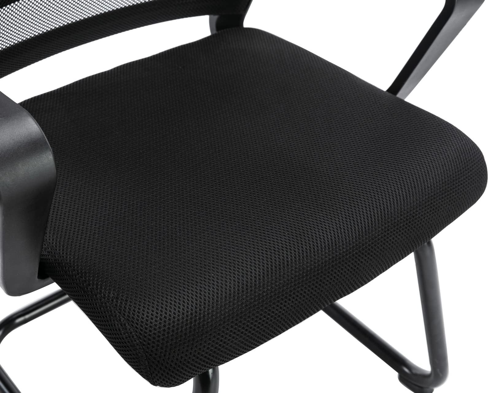 10 Pack Office Guest Chairs & Reception Chairs, Set of 10 Heavy Duty Mesh Fabric Waiting Room Chairs Meeting Room Guest Chairs with Sled Base, Black