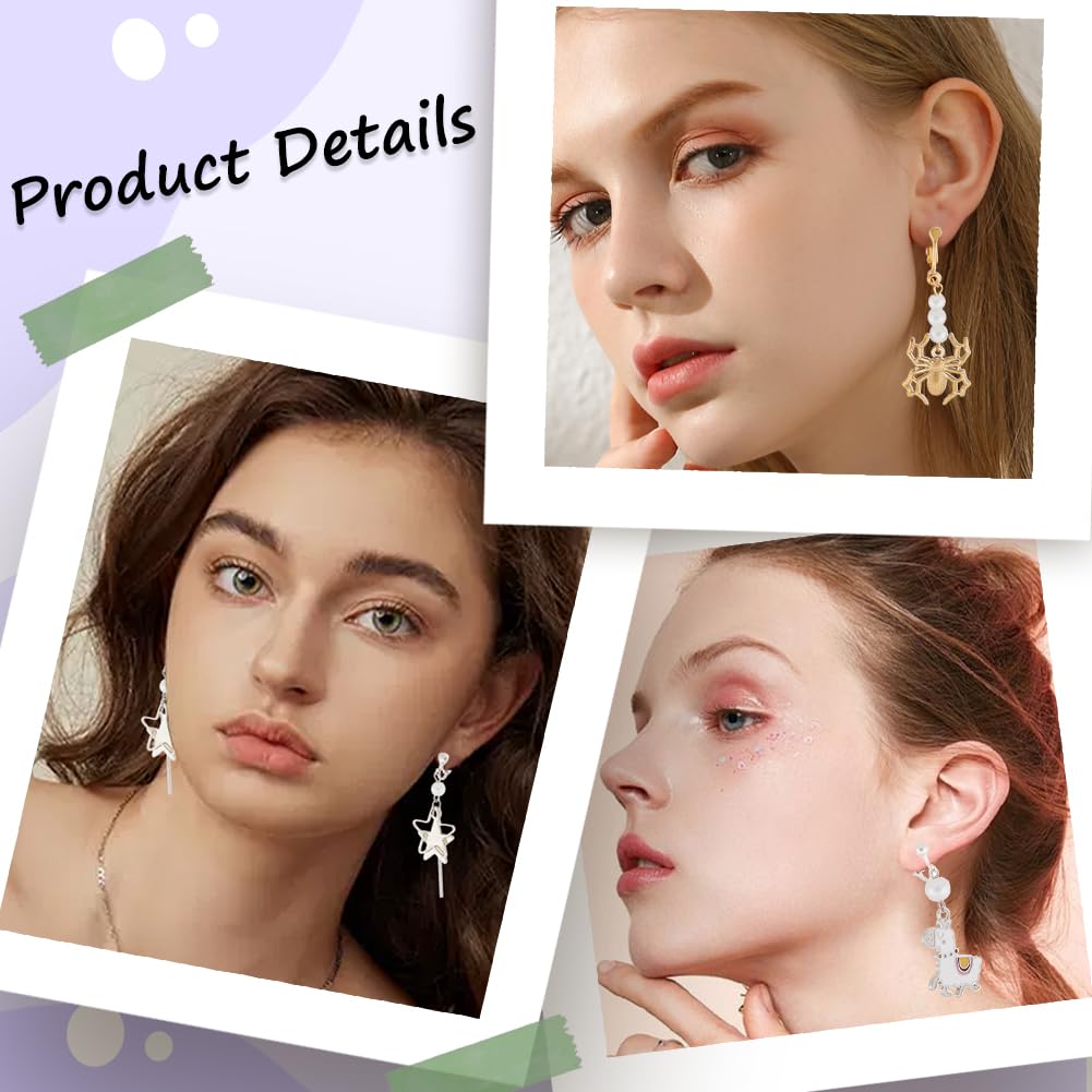 SUNNYCLUE 1 Box 48Pcs Earring Converters Clip-on Earrings Converter Components Stud Earring Findings Silicone Earring Pads Earrings Cushions Non-Pierced Clip on Converters for Studs Jewelry Making