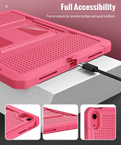MoKo Case for iPad 10th Generation 10.9 inch 2022, Shockproof Dual Layer Full Body Cover with Kickstand for Kids and Built-in Screen Protector for iPad 10th Gen 2022, Support Touch ID, Watermelon Red