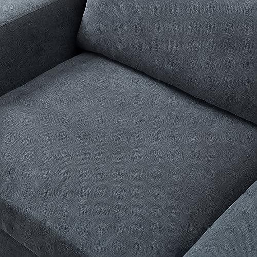 Lepfun Oversized Fabric Set, Extra Large L Shaped Reversible Chaise Sectional Couch, 124.4” Width, 4 Seat Modular Sofa with Storage Ottaman, Dark Grey