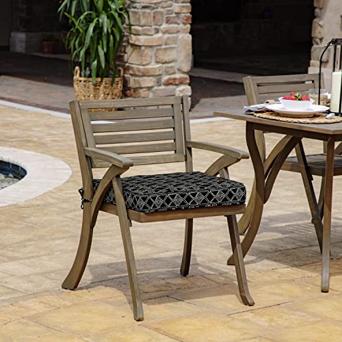 Arden Selections Modern Outdoor Seat Cushion 20 x 20, Black Global Stripe