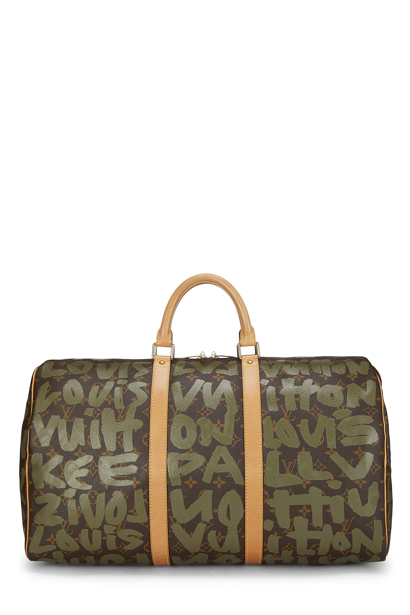 Louis Vuitton, Pre-Loved Stephen Sprouse x Louis Vuitton Green Monogram Graffiti Keepall 50, Green