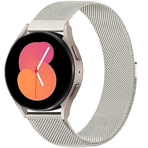 Amzpas Bands for Samsung Galaxy Watch 6 Band 40mm 44mm, Samsung Galaxy Watch 6 Classic Band 43mm 47mm, 20mm Stainless Steel Metal Replacement Strap for Galaxy Watch 6 Bands for Women Men (20mm,