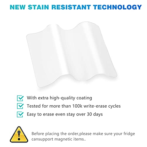 Whiteboard Magnetic Dry Erase Board Self Adhesive for Any Smooth Surface with New Stain Resistant Technology,Home Kitchen Fridge Shopping List and Office Notice Board (12β X 8β)