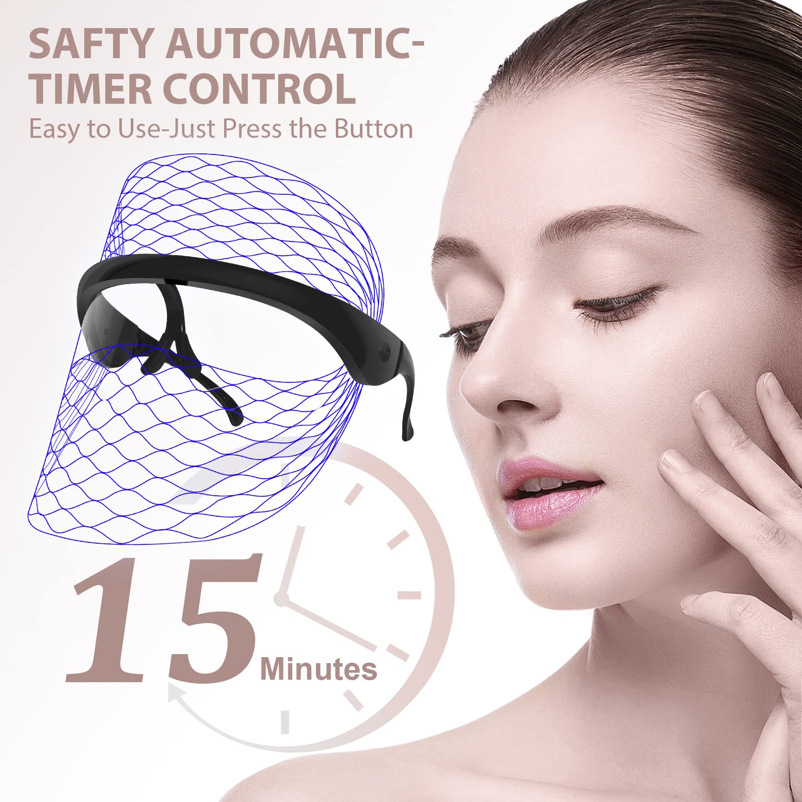L E D Face Mask Light Therapy, Red & Blue Light Therapy for Face, 7 Colors L E D Light Therapy Mask, Beauty Mask Rechargeable Portable for Facial Skin Care at Home and Travel