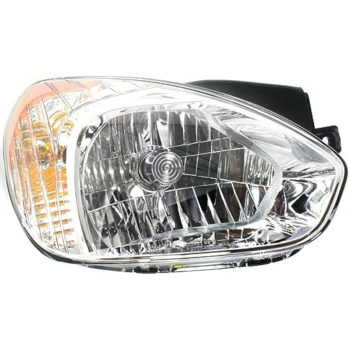 HDOZTOJI 2pcs Headlight Halogen Bulb Driver Passenger Side Clear Lens Headlamp W/Bulb 921021E011 for Hyundai for Accent GLS/GS/SE 07-11 & GL/L 08-11 (2) Headlights Left and Right