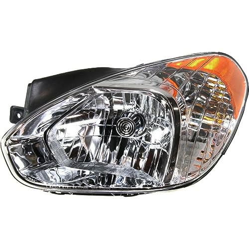 HDOZTOJI 2pcs Headlight Halogen Bulb Driver Passenger Side Clear Lens Headlamp W/Bulb 921021E011 for Hyundai for Accent GLS/GS/SE 07-11 & GL/L 08-11 (2) Headlights Left and Right