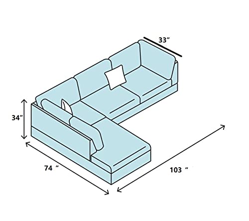 ERYE L-Shaped Corner 5 Seaters Chaise & Storage Ottoman,Modern Faux Leather Sectional & Sofa Couch with 2 Pillows for Home Office Apartment Living Room Furniture Sets, Brown PU Right