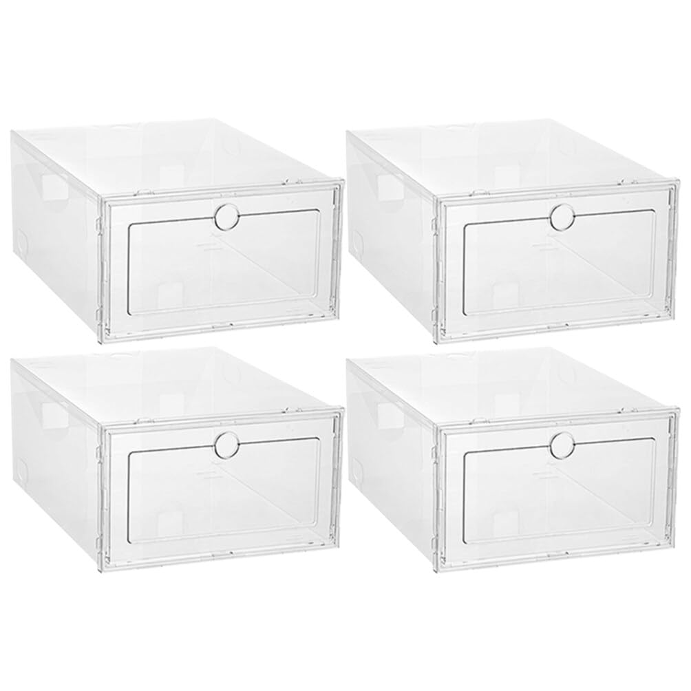 Homoyoyo 4pcs Sneaker Containers Organizer for Cabinets Sneaker Storage Shoe Pp Wall Bracket