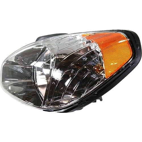 HDOZTOJI 2pcs Headlight Halogen Bulb Driver Passenger Side Clear Lens Headlamp W/Bulb 921021E011 for Hyundai for Accent GLS/GS/SE 07-11 & GL/L 08-11 (2) Headlights Left and Right