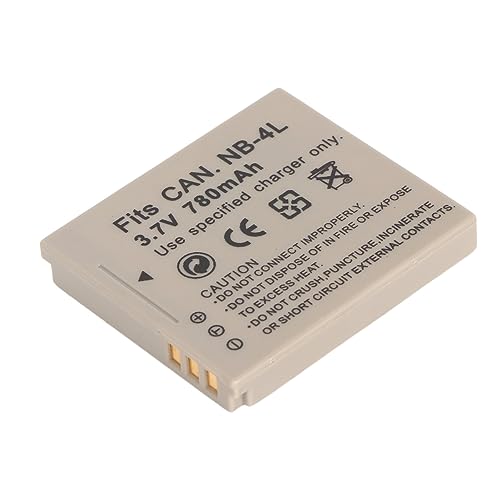NB 4L Battery, 780mAh Lithium Ion Battery, Camera Battery Replacement, NB 4L Replacement Battery, Replacement for IXUS 115 117 120 130 220 225 230 255 50 60 70 80 65 75ixy100 115