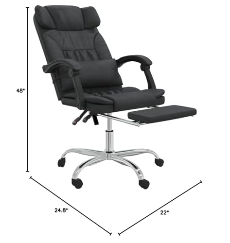 Ergonomic Office Chair, High Back Chair, Massage Reclining Office Chair Black Faux Leather Suitable for Home Office