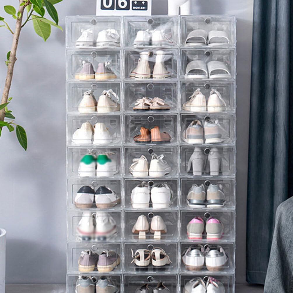 Homoyoyo 4pcs Sneaker Containers Organizer for Cabinets Sneaker Storage Shoe Pp Wall Bracket