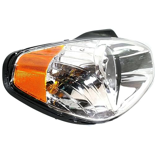 HDOZTOJI 2pcs Headlight Halogen Bulb Driver Passenger Side Clear Lens Headlamp W/Bulb 921021E011 for Hyundai for Accent GLS/GS/SE 07-11 & GL/L 08-11 (2) Headlights Left and Right