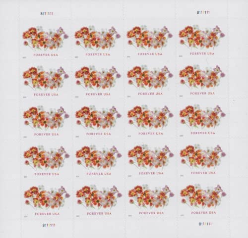 Tulips 2022 Forever First Class Postage Stamps, Flowers, Garden, Love, Postal, (1 Sheet, 20 Stamps)