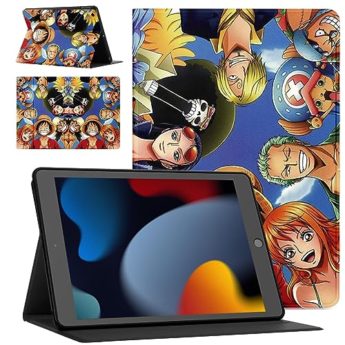 Cool Anime Black Case for iPad Air 3 Case 10.5 Inch (3rd Gen) 2019, Japanese Manga Character Fun Cartoon Pattern Leather Stand Folio Cover, Soft TPU Protective for Teens Girls Women Boys