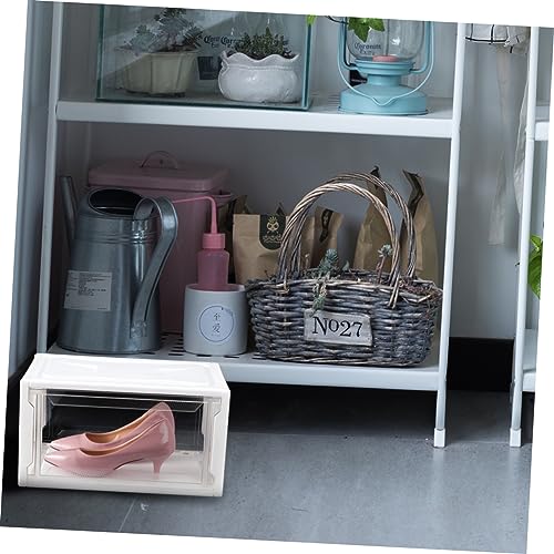 GARVALON 1PC Box shoe storage box shoe box shoe organizers shoe container closets plastic to go containers clear container Dampproof Shoes Storage Case storage bag sneakers pp plastic white