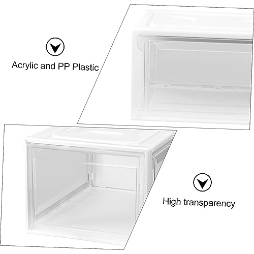 GARVALON 1PC Box shoe storage box shoe box shoe organizers shoe container closets plastic to go containers clear container Dampproof Shoes Storage Case storage bag sneakers pp plastic white