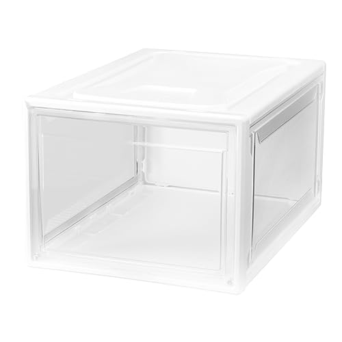 GARVALON 1PC Box shoe storage box shoe box shoe organizers shoe container closets plastic to go containers clear container Dampproof Shoes Storage Case storage bag sneakers pp plastic white