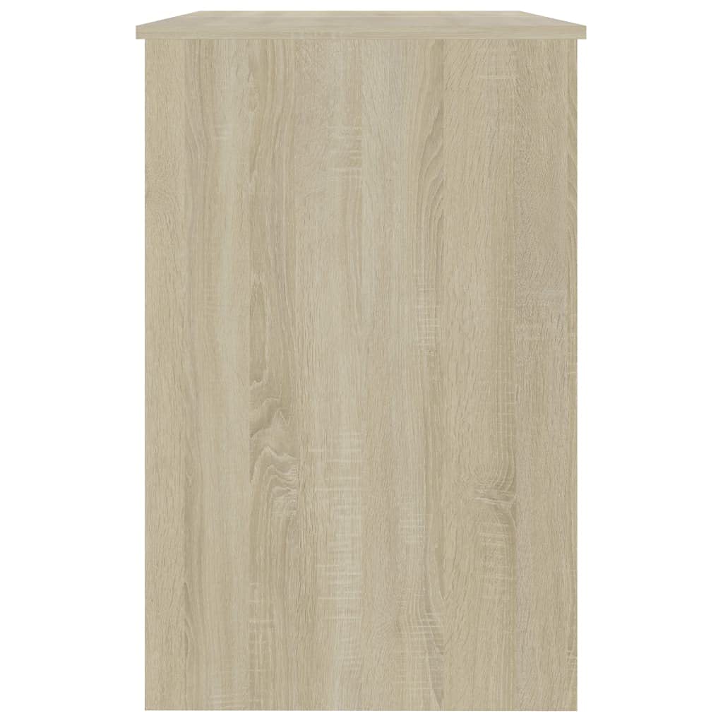 ULUYYUC Desk,Computer Desks Bedroom Desks Study Desk with Doors Suitable for Home, Office, Bedroom, Conference Room, etc White and Sonoma Oak 39.4"x19.7"x29.9" Engineered Wood