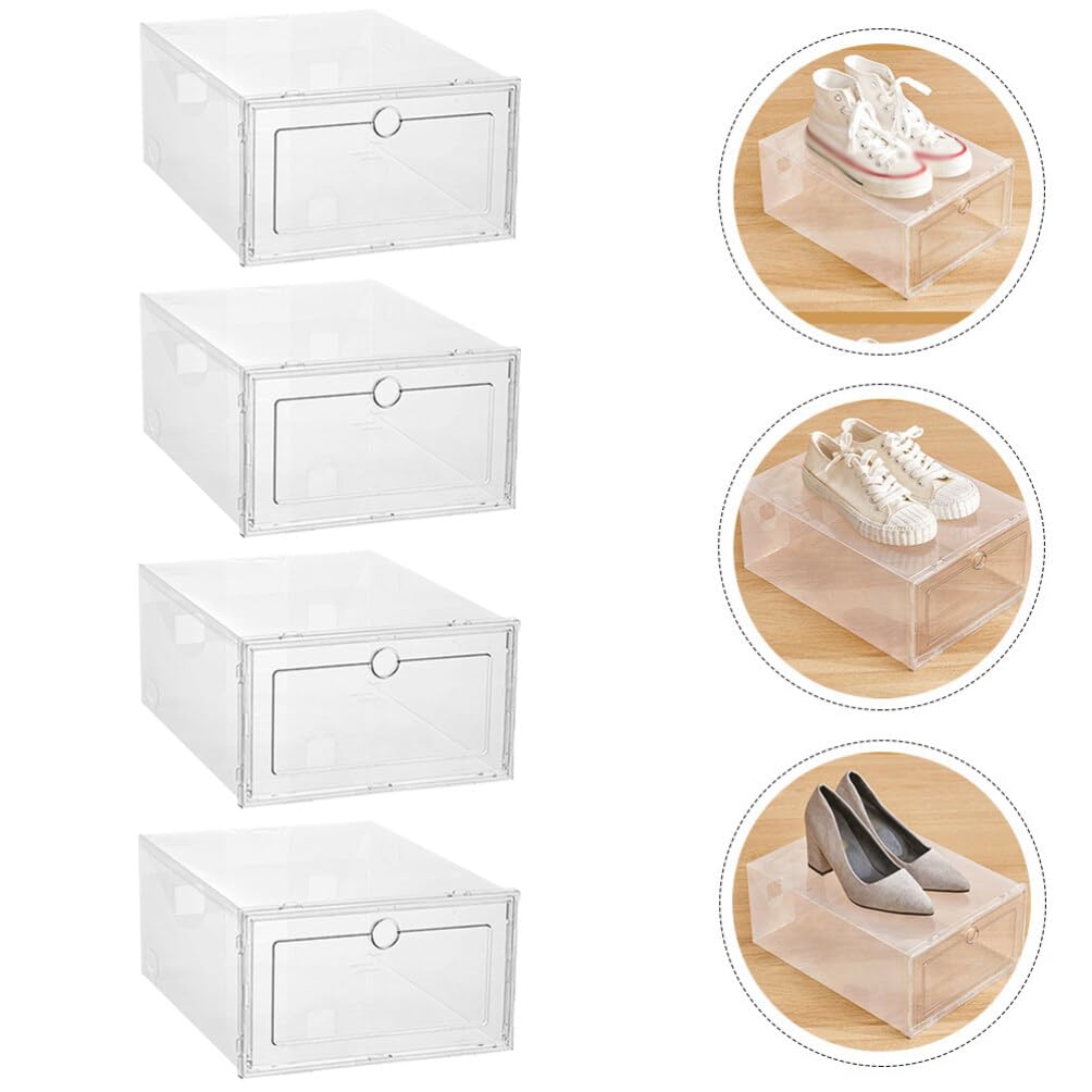 Homoyoyo 4pcs Sneaker Containers Organizer for Cabinets Sneaker Storage Shoe Pp Wall Bracket