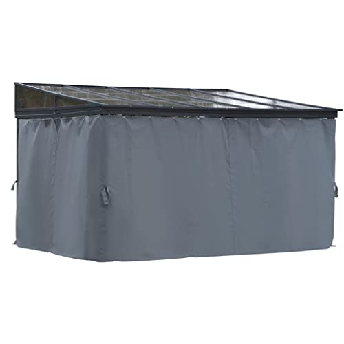 UXZDX 13' X 9.5' X 8' Hardtop Gazebo with Netted Curtain, Outdoor Porch Patio Gazebo, Durable Aluminum Frame for Garden