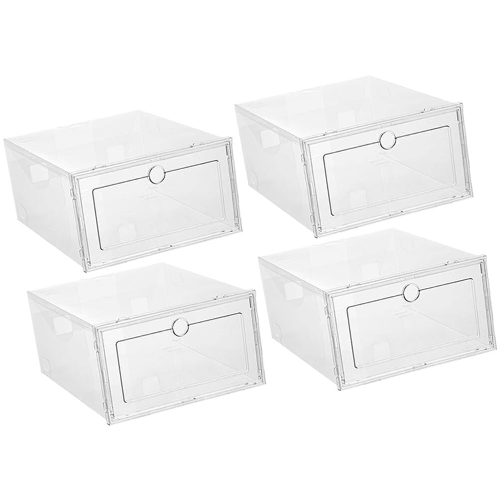 Homoyoyo 4pcs Sneaker Containers Organizer for Cabinets Sneaker Storage Shoe Pp Wall Bracket