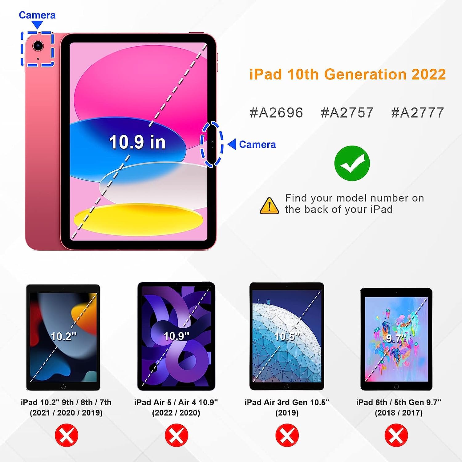 Case for iPad 10th Generation (2022 Release) 10.9 Inch, Durable Shockproof Protective Cover for New iPad 10th gen 10.9" 2022,Bald Eagle