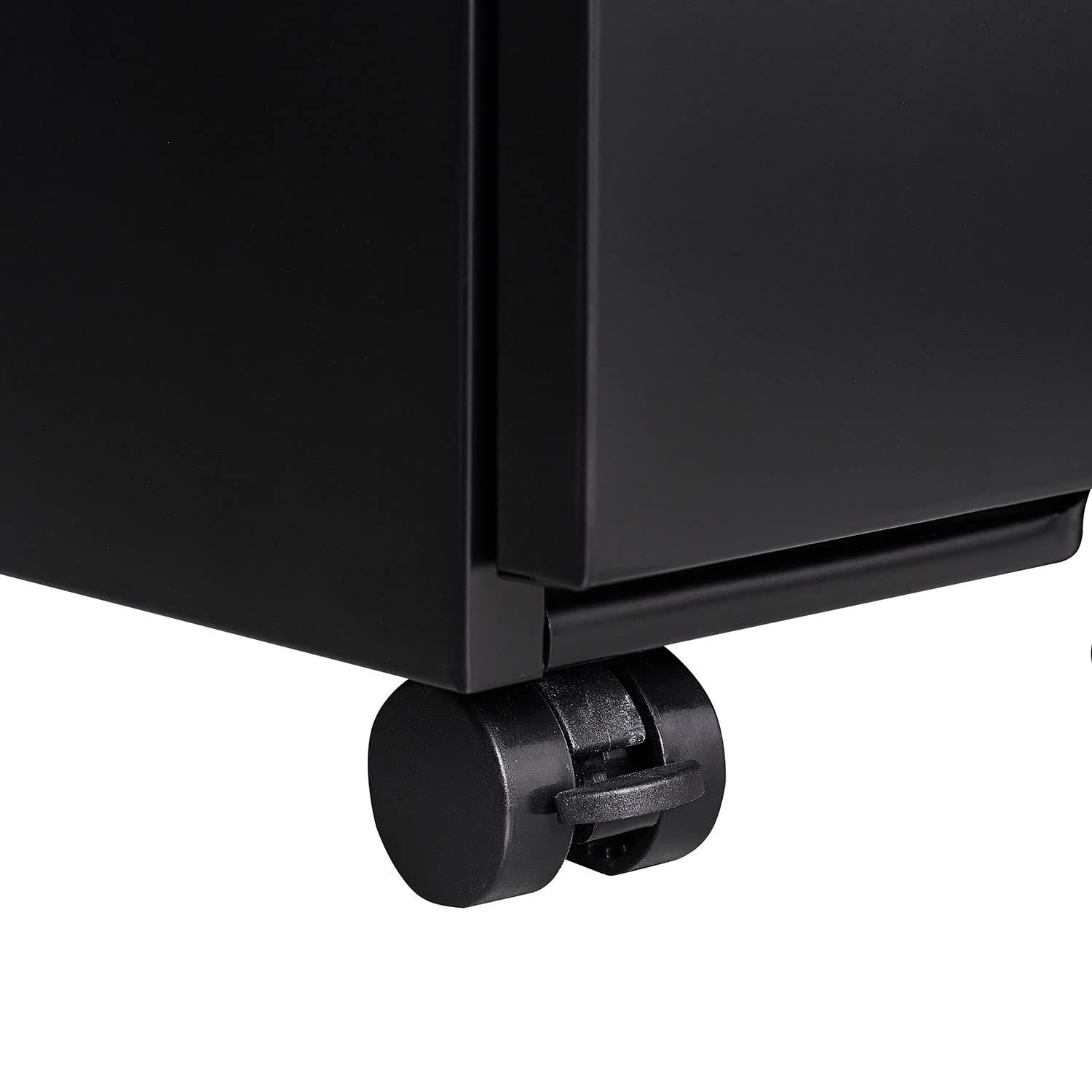 FIVESHOW 3-Drawer Mobile File Cabinet with Lock, Office Storage Filing Cabinet for Legal/Letter Size, Pre-Assembled Metal File Cabinet Except Wheels Under Desk(Black) (Black)