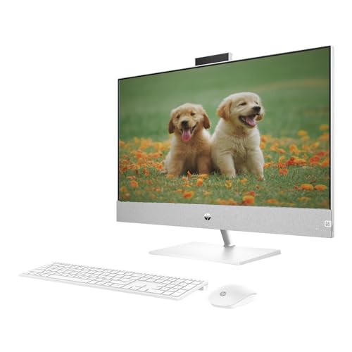 HP Pavilion 27'' QHD All-in-One, Intel Core i7-13700T, NVIDIA GeForce RTX 3050, 32GB RAM, 2TB SSD, IR Camera, HDMI, RJ-45, Wireless KB & Mouse, Wi-Fi 6, Windows 11 Home, Silver