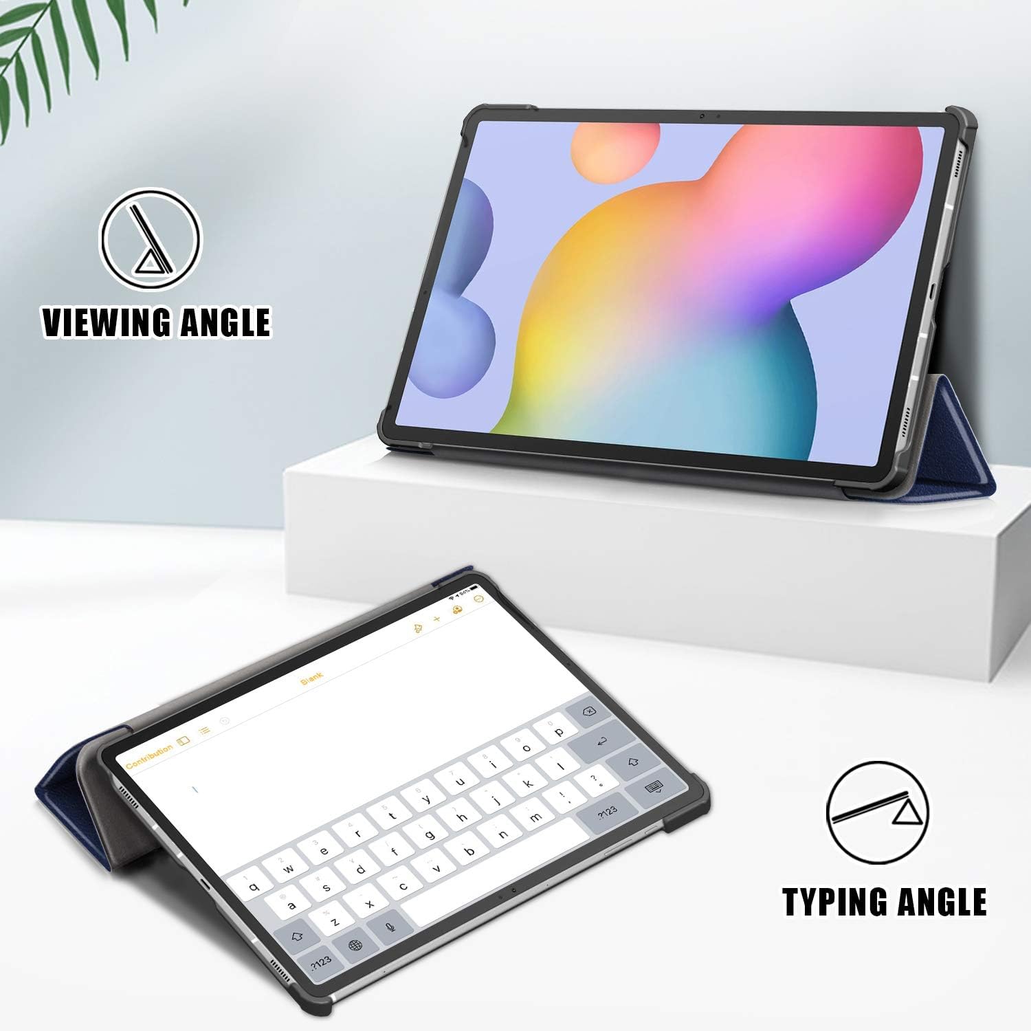 zukof Smart Case for Samsung Galaxy Tab S9+ Plus (2023) 12.4 inch Tablet (SM-X810/SM-X816B/SM-X818U) Slim Stand Protective Folding Cover for Galaxy Tab S9 Plus 12.4" with Auto Wake/Sleep (Dark Blue)
