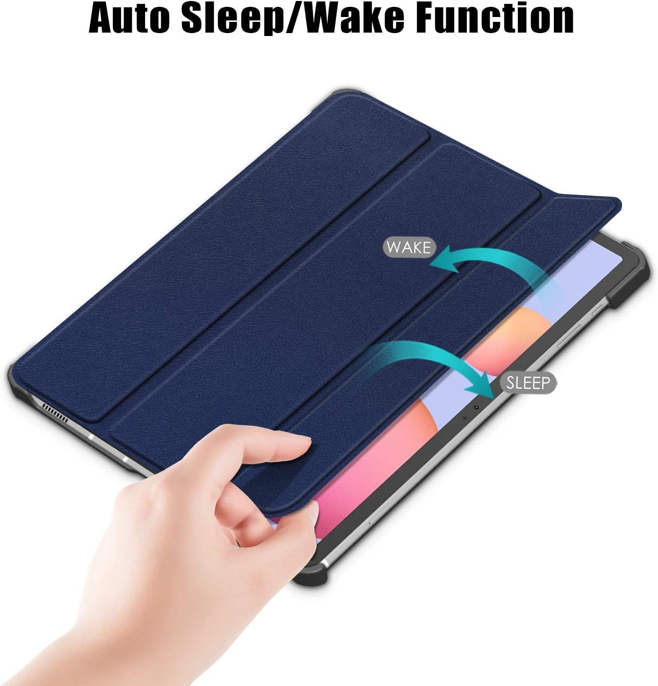 zukof Smart Case for Samsung Galaxy Tab S9+ Plus (2023) 12.4 inch Tablet (SM-X810/SM-X816B/SM-X818U) Slim Stand Protective Folding Cover for Galaxy Tab S9 Plus 12.4" with Auto Wake/Sleep (Dark Blue)