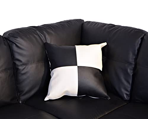FANYE Linen Upholstery 82" Sectional w/Reversible Storage Chaise, L-Shaped 3-Seaters Corner Pull Out Sleeper Bed for Home Apartment Office Living Room Furniture Sets, Dark Gray Sofa & Couch, Black 1