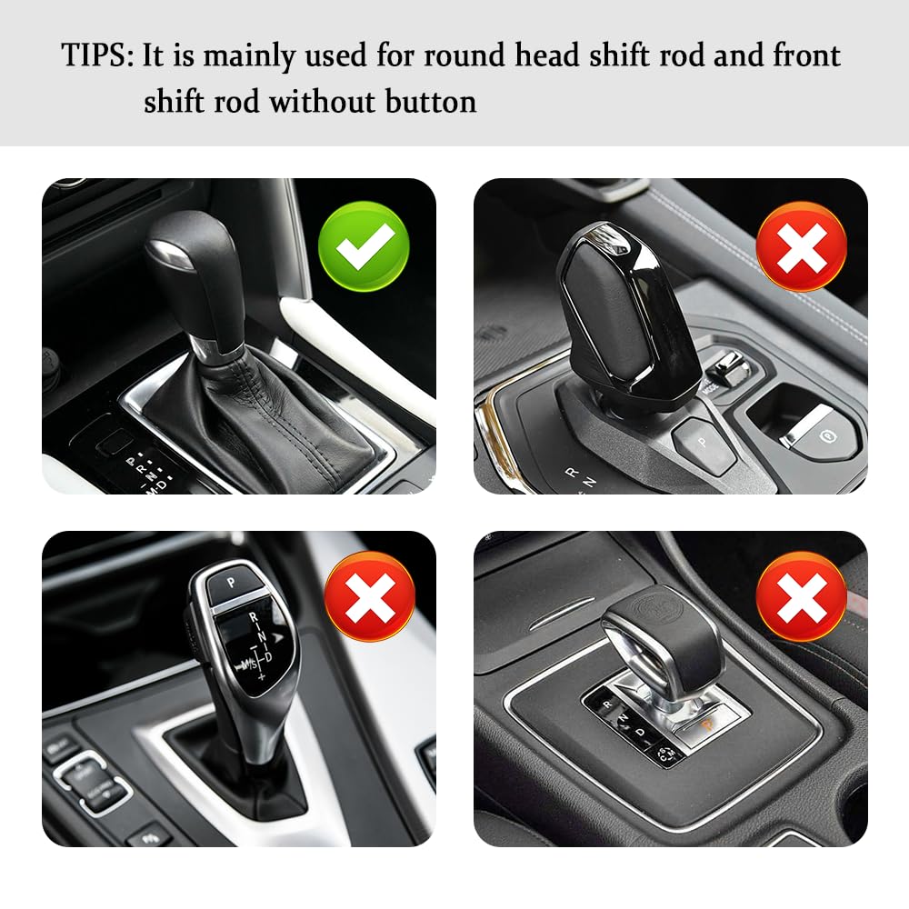 OFBAND 2PCS Silicone Car Gear Shift Cover,Anti-Slip Shift Knob Cover Effectively Protects Stick Shift Knob,Universal car Interior Accessories Gear Shifter Knobs Decoration (Beige)