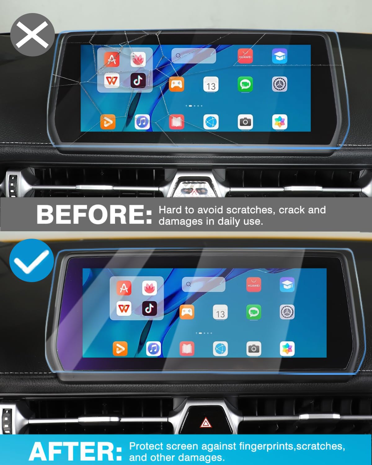 Daeiclru Screen Protector Fit for Toyota Supra GR A90 A91 MK5 2019-2022, Navigation Display Protective Film, HD Clear Tempered Glass Anti-Scratch Protective Film Supra Accessories