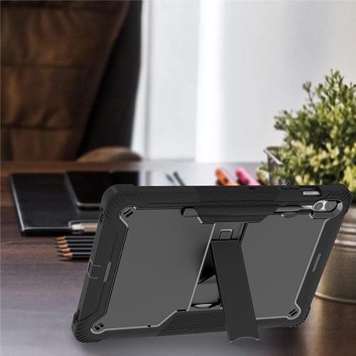 SaniMore Case for Samsung Galaxy Tab S9 Plus 12.4" Tablet 2023, Full-Body 3 Layers Rugged Kickstand Hybrid Case [Pen Holder] [Shock Absorbent] Cover for Galaxy S9+ Tablet SM-X810/X816B/X818U, Black
