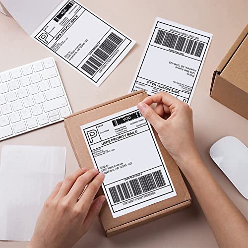9527 Product Fanfold 4 x 6 Direct Thermal Labels White Perforated Shipping Labels,500 Labels per Stack,1 Stack