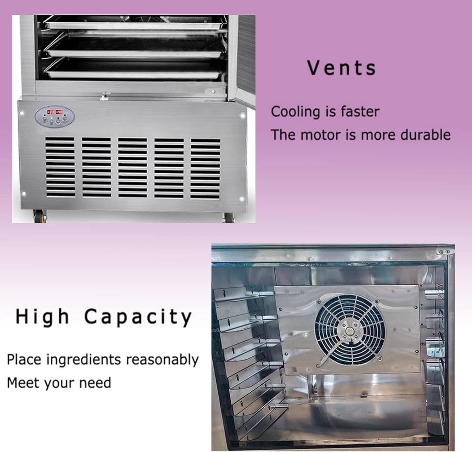 Vaseni 150L 5 Trays Commercial Blast Freezer, Blast Chiller, Blast Chiller Shock Freezer 2.8in Touch Panel, -35~+3℃ Temperature Control, for Ice Cream, Dumpling, Fish, Seafood, Chicken, Frozen Meat