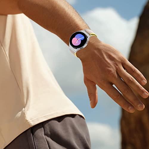 2 PACK Trail Loop Nylon Band for Samsung Galaxy Watch 6/5/4 40mm 44mm Band/6 Classic 43mm 47mm Band/5 Pro Band 45mm/4 Classic 42mm 46mm Band, Breathable Nylon Straps Women Men(Black/Milk White)