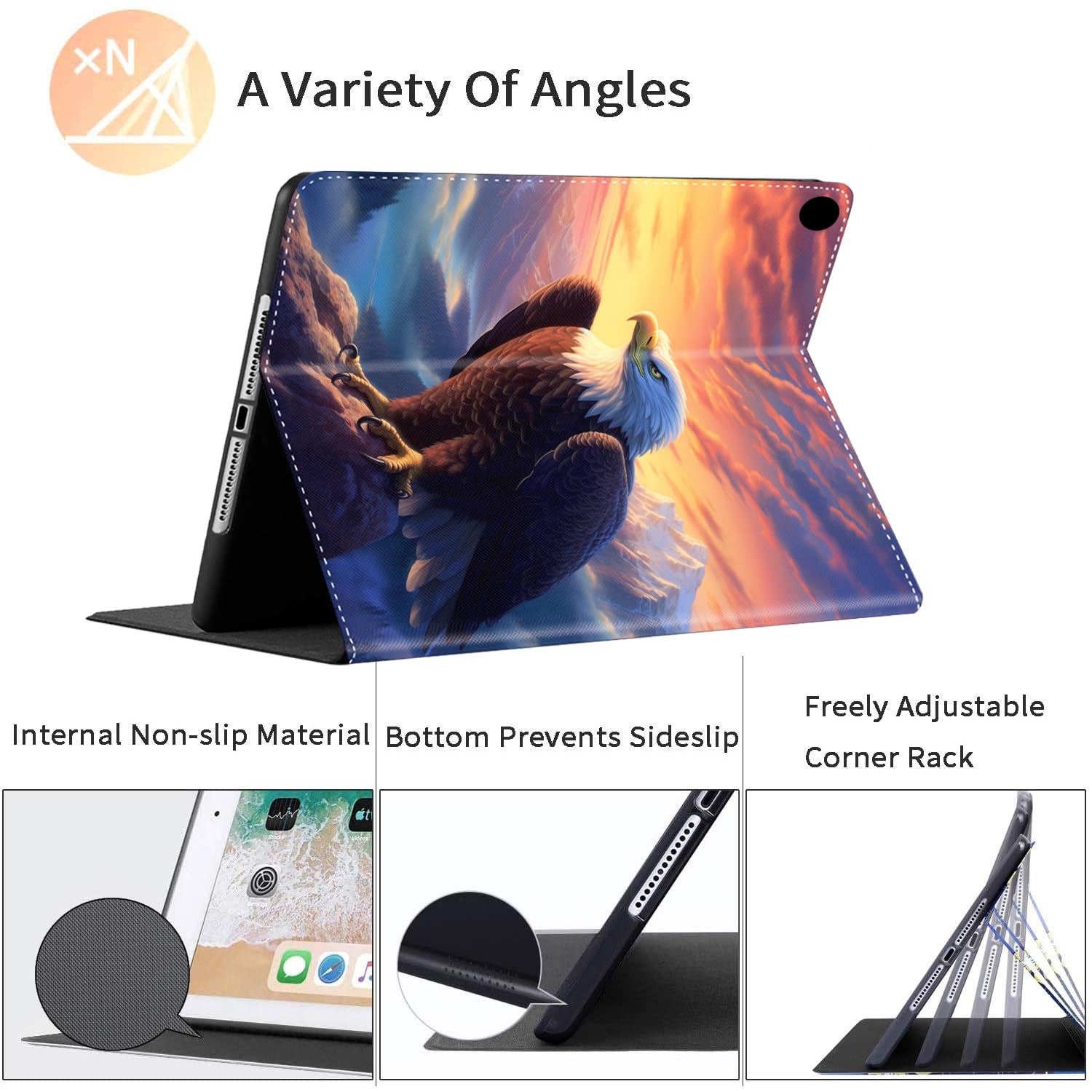 Case for iPad 10th Generation (2022 Release) 10.9 Inch, Durable Shockproof Protective Cover for New iPad 10th gen 10.9" 2022,Bald Eagle
