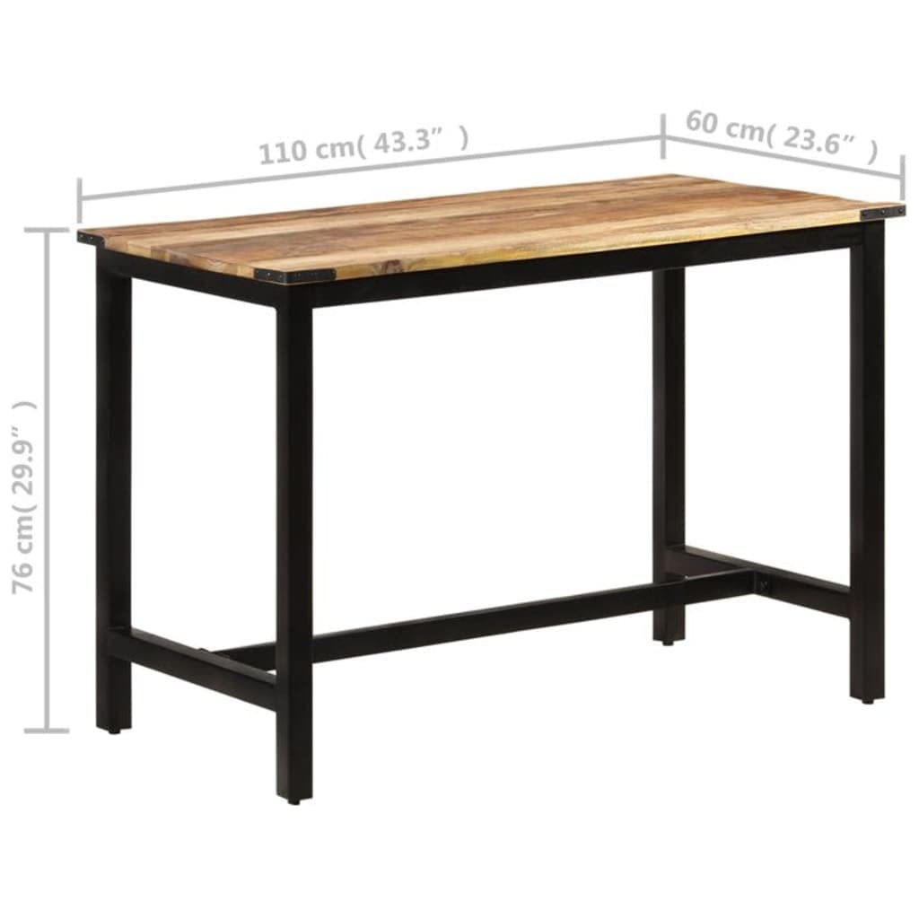 WEHUOSIF Bar Table,Leisure Table,Student Desk,Computer Table,Study Desk,Conference Table,Writing Desk,Reading Table,for Library, and Resting Room, Office,Hotels,47.2"x15.7"x39.8" Rough Mango Wood